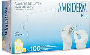 Guantes de látex para exploración no estériles Ambiderm plus liso (ama ...