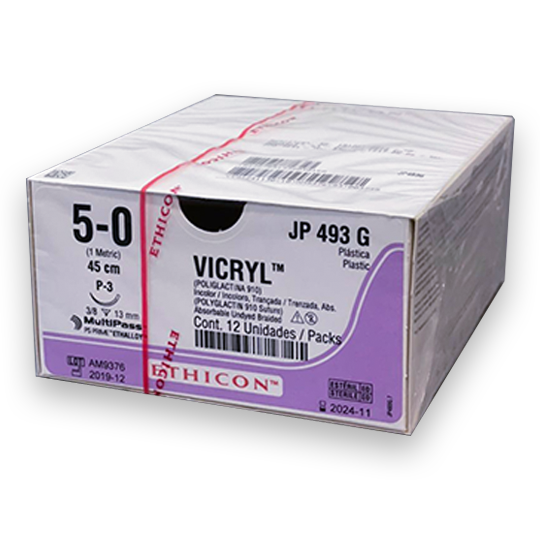 VICRYL Sutura de ácido poliglicolico 5-0 LONG. 45 CM AGUJA P3 (13 MM) – MD SUPPLIER